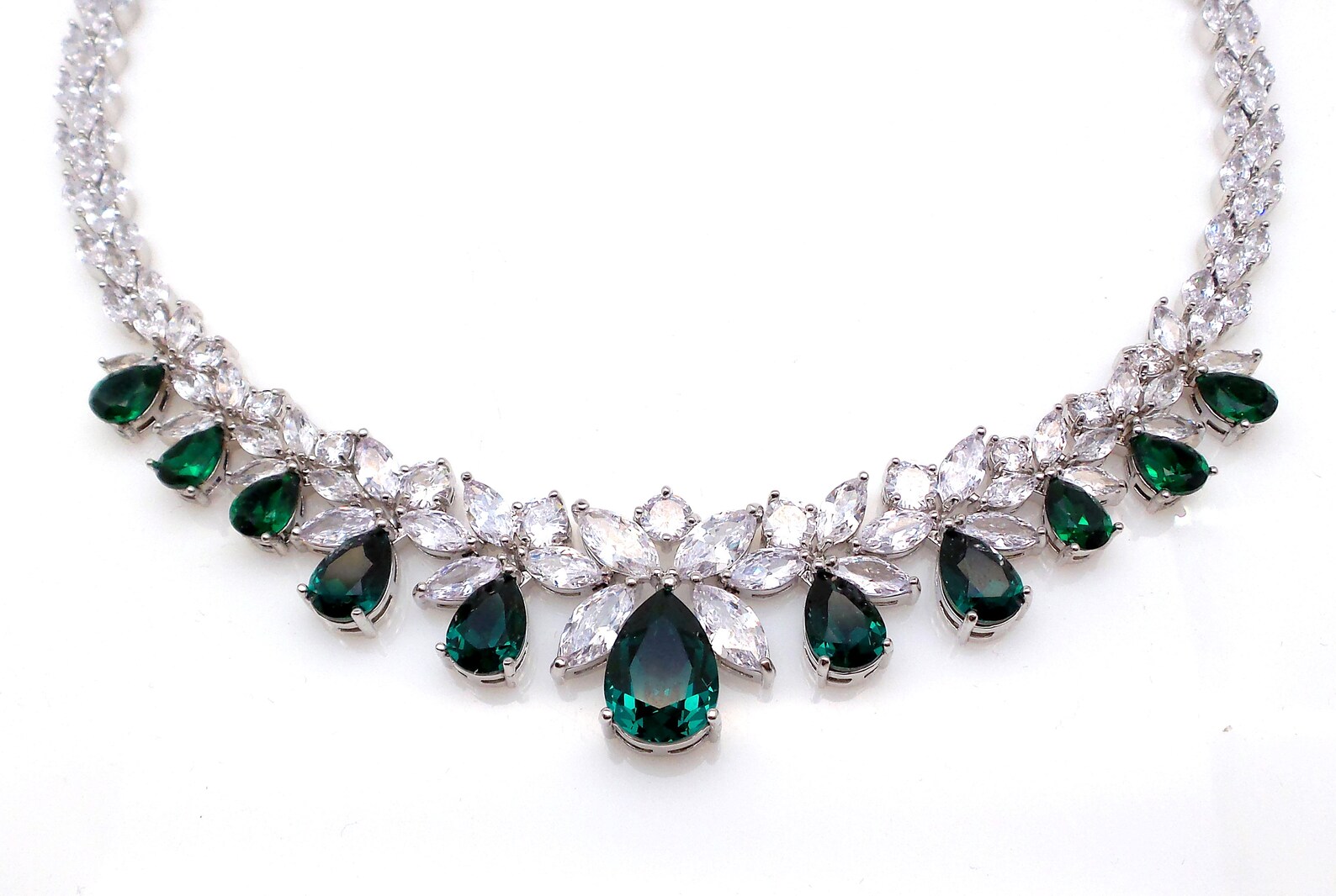 Wedding Jewelry Prom Bridal Necklace Pageant Clear White | Etsy