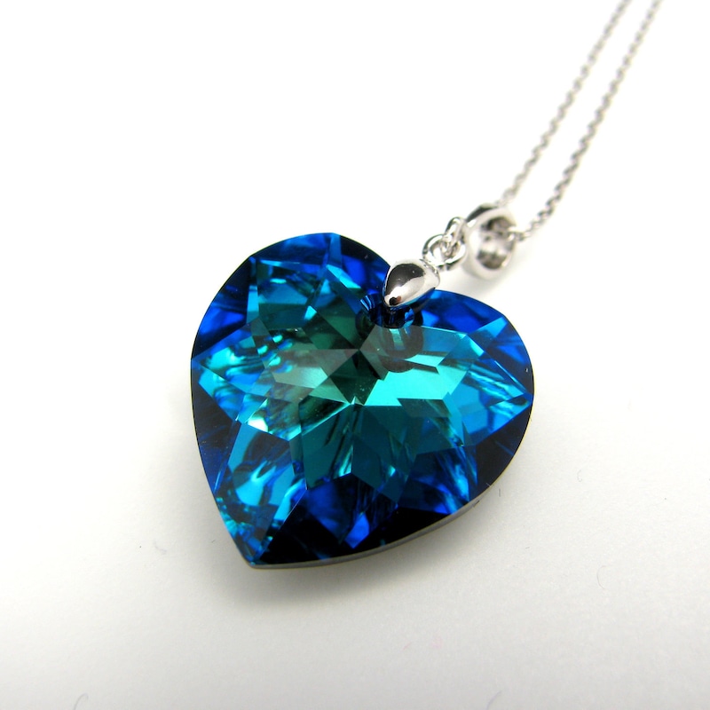Blue Heart Necklace - Etsy