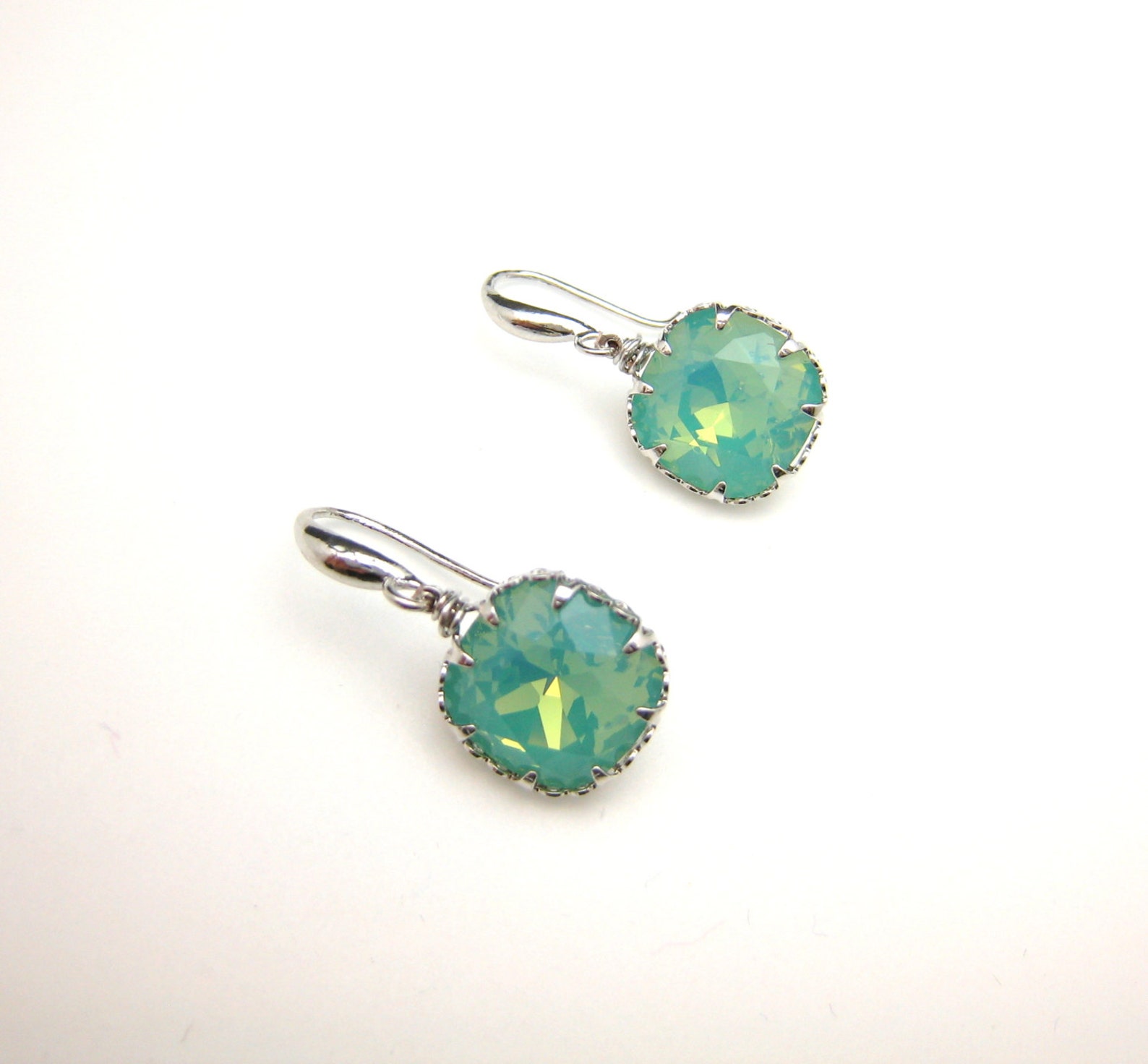 STERLING SILVER Square Pacific Blue Opal Fancy Foiled Back - Etsy