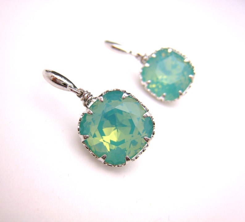 STERLING SILVER Square Pacific Blue Opal Fancy Foiled Back - Etsy
