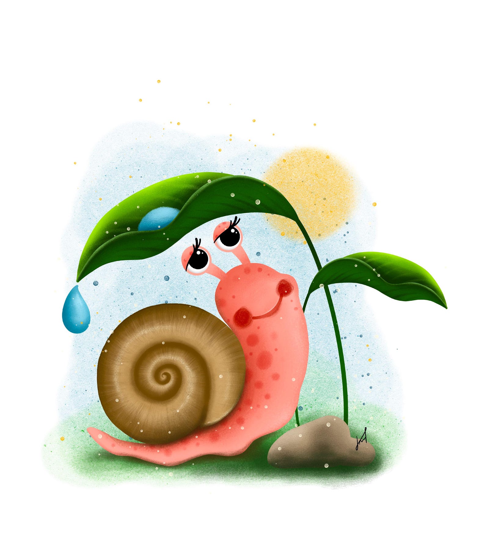 Cutest Smiley Snail Wall Art | Adorable Snail Digital Print | Instant ...