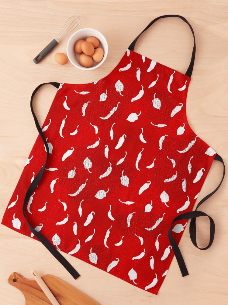 Spicy Red Chilli Pepper Fabric Pattern: Seamless Kitchen Decor (digital ...