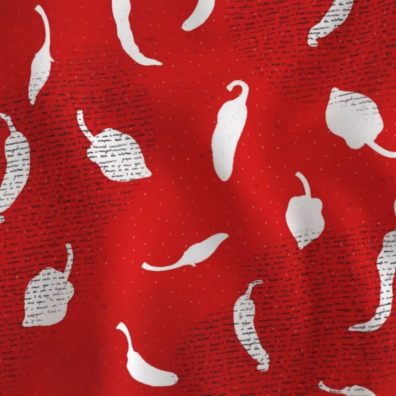 Spicy Red Chilli Pepper Fabric Pattern: Seamless Kitchen Decor (digital ...