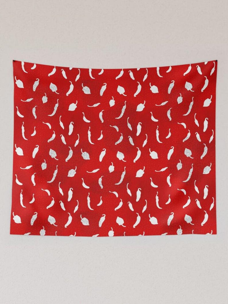 Spicy Red Chilli Pepper Fabric Pattern: Seamless Kitchen Decor (digital ...