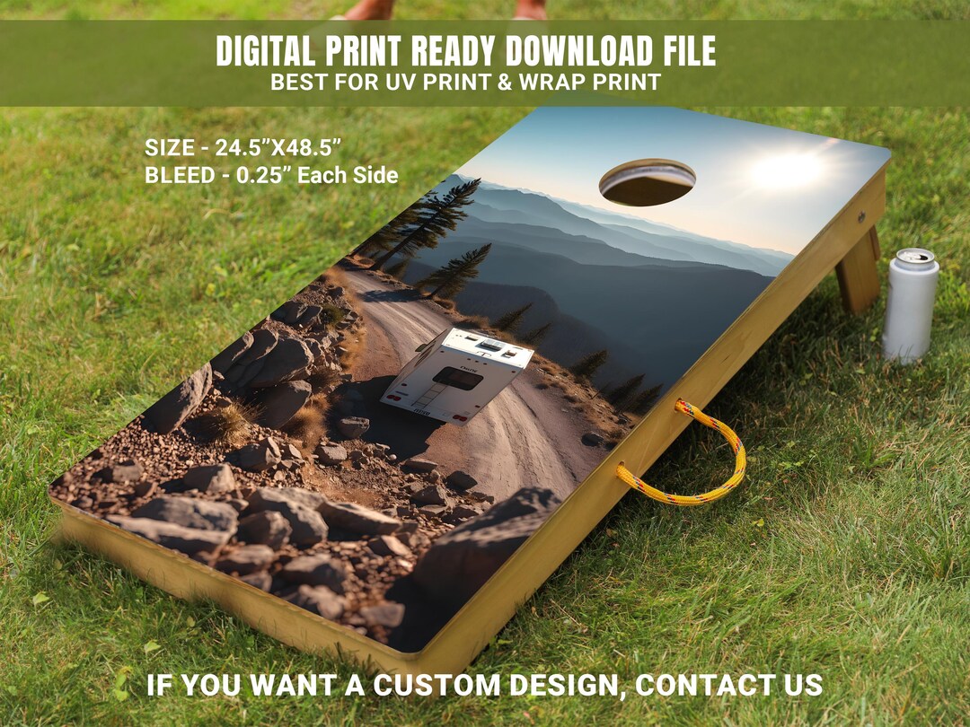 Scenic Mountain RV Cornhole Wrap - Outdoor Camper Board Skin (digital ...