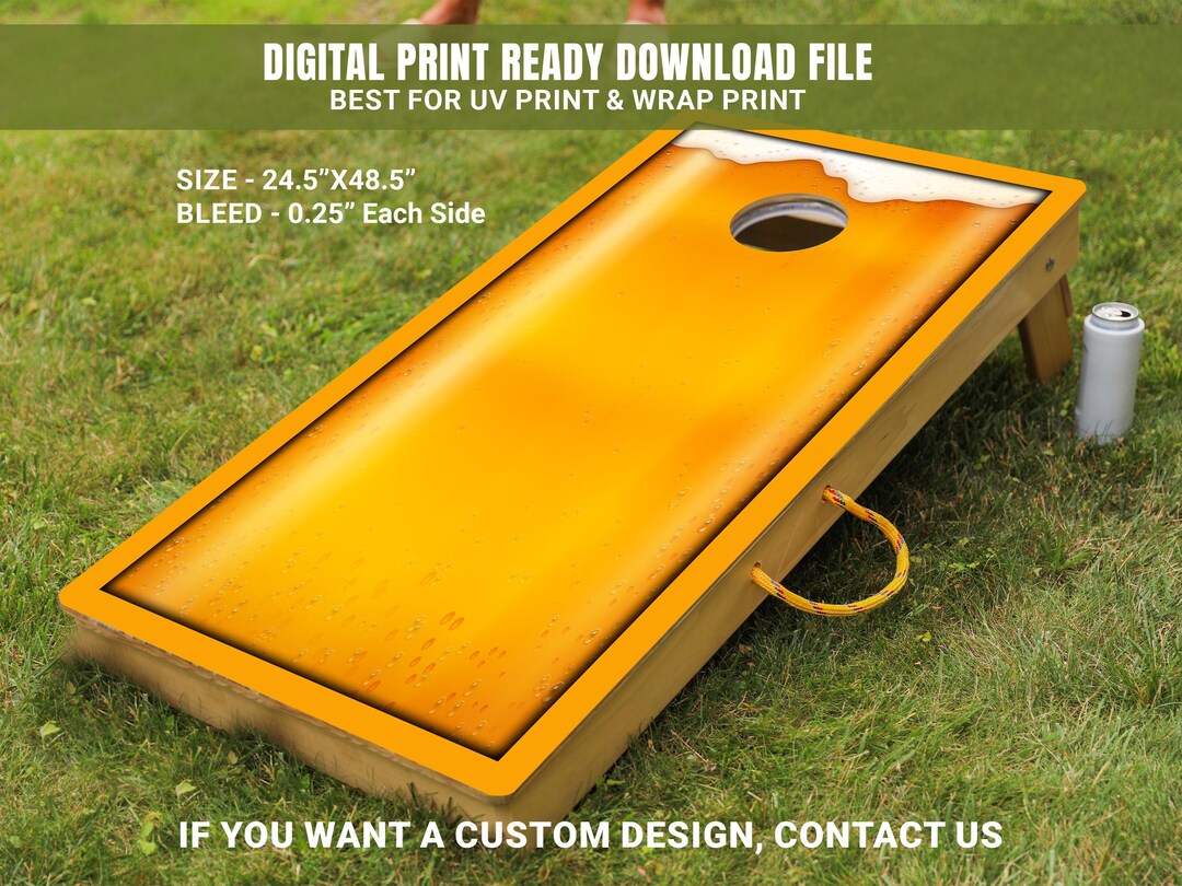 Beer Themed Cornhole Board Decal - Custom Cornhole Wrap - Fun Beer Game ...
