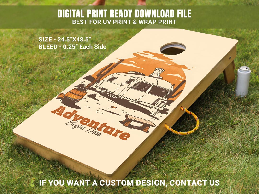 Vintage Camper Cornhole Wrap | Western Airstream Decal | Retro Desert ...