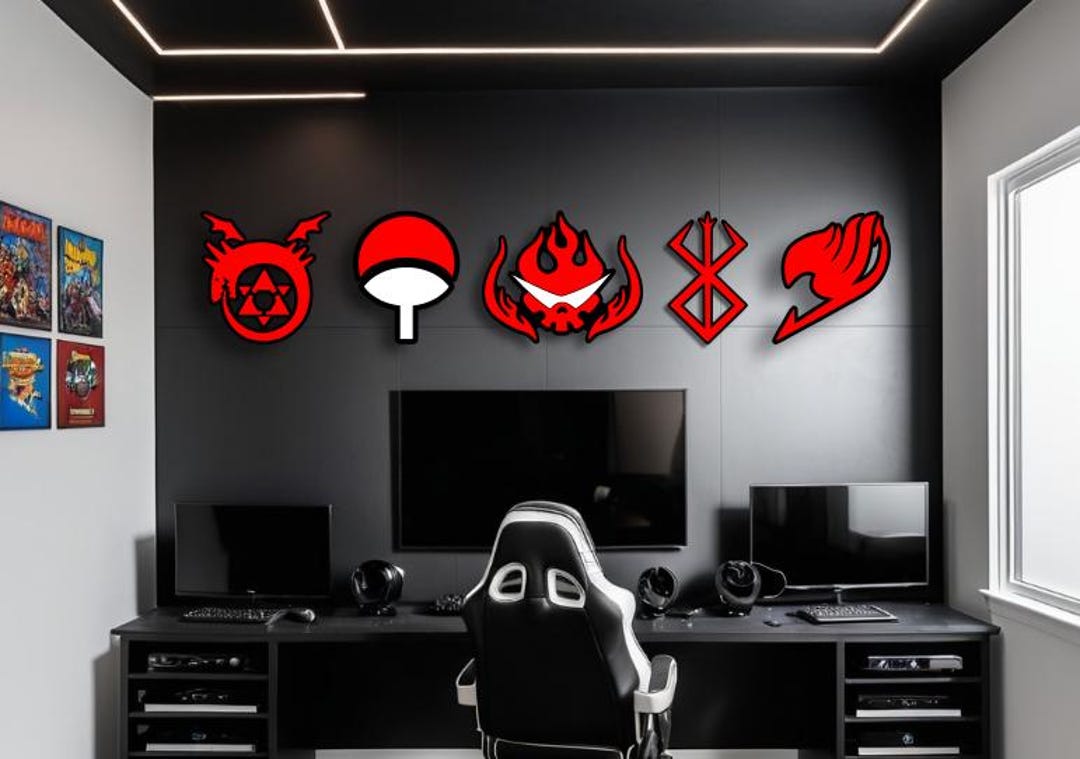 Pack 5+1 Anime/manga Symbols SVG Multilayer Archive Walldecor Anime ...