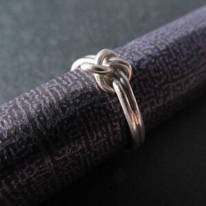 Lover's Knot Inverted Ring in Sterling Silver, Love Ring, Promise Ring ...