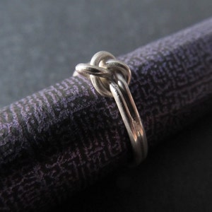 Lover's Knot Inverted Ring in Sterling Silver, Love Ring, Promise Ring ...