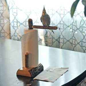 The "poopy Perch" Paper Towel Holder and Pet Bird Trainer, Parrot Perch ...