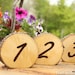 Rustic Wedding Burned Log Table Numbers Number Wood Centerpiece Bark ...