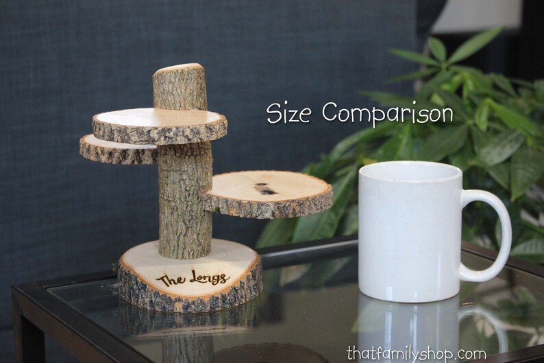 Personalized Rustic 3-tiered Stand With Engraved / - Etsy