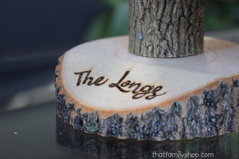 Personalized Rustic 3-tiered Stand With Engraved / - Etsy
