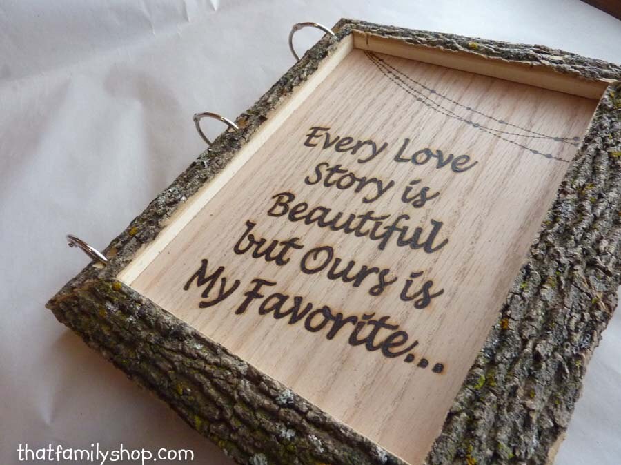 Rustic Wedding Guest Book Personalized Wood Guestbook Parchment Paper ...