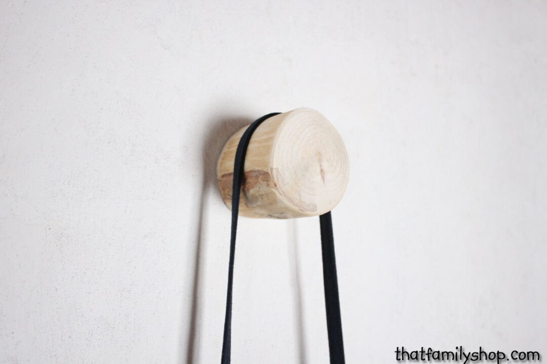 Chunky Log Wall Hanger, Minimal Design Clean Wood Decor Peg, Coat Hook ...