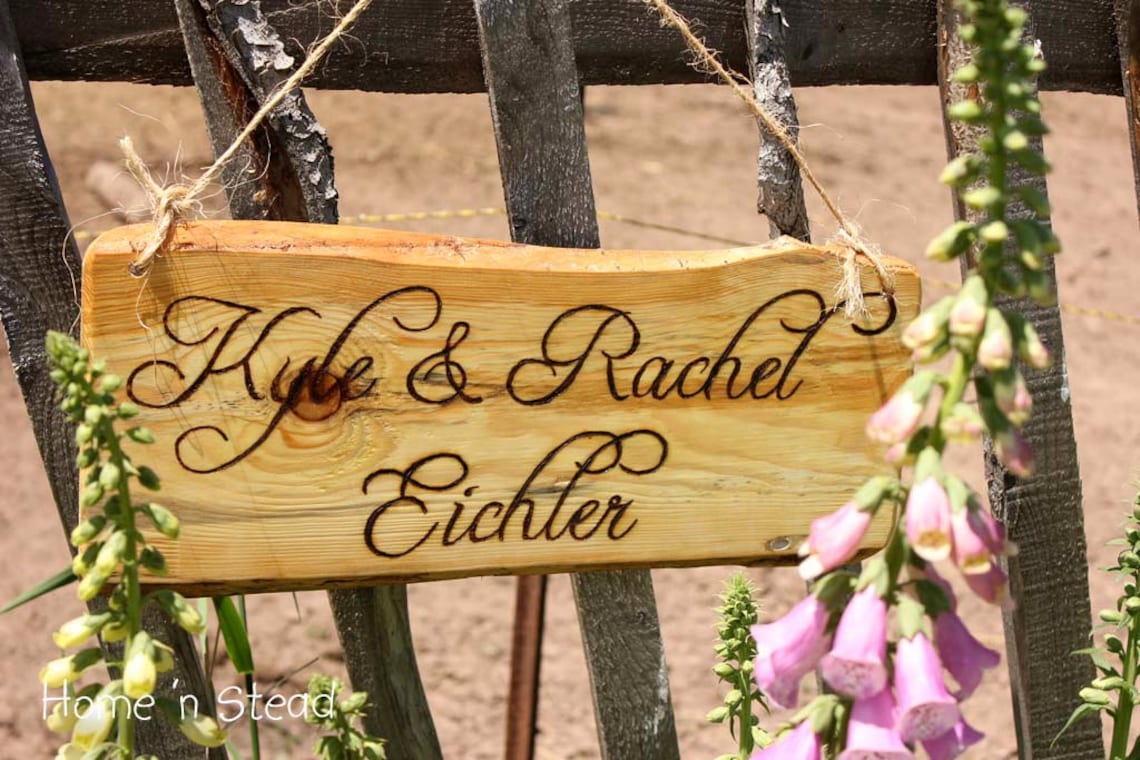 Rustic Welcome Entry Sign Log Address Sign Wood Letters Last Name ...