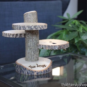 Personalized Rustic 3-tiered Stand With Engraved / Customizable Base ...