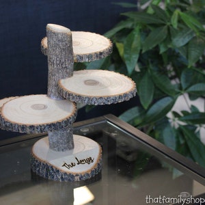 Custom Name Engraved Display Stand, Tiered Log Stand Personalized ...