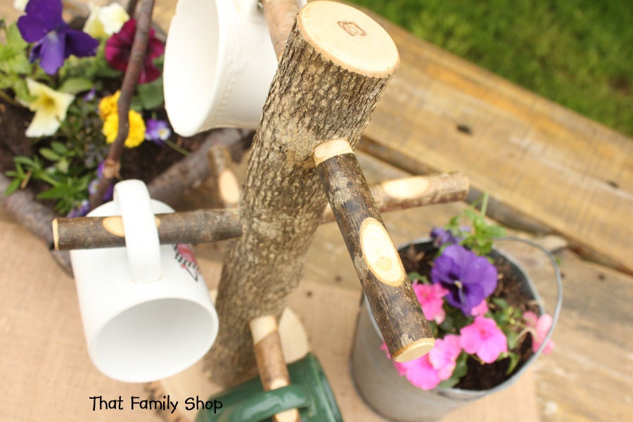 Coffee Mug Holder Cup Tree Rustic Teacup Organizer Tree - Etsy UK