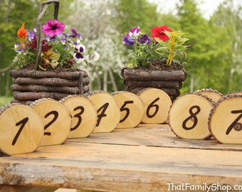 Rustic Wedding Burned Log Table Numbers Number Wood - Etsy