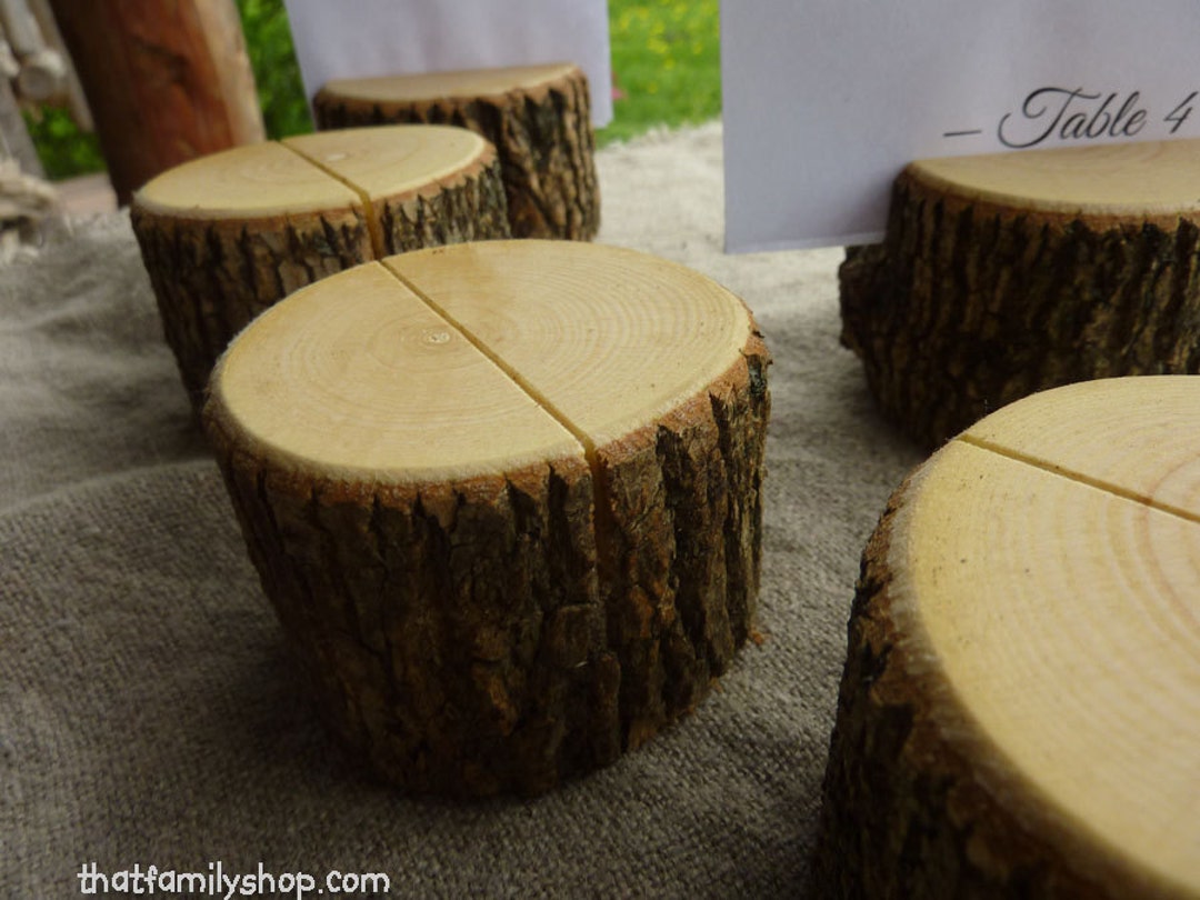 Rustic Wedding Log Table Number Holders Stand Place Card Setting - Etsy
