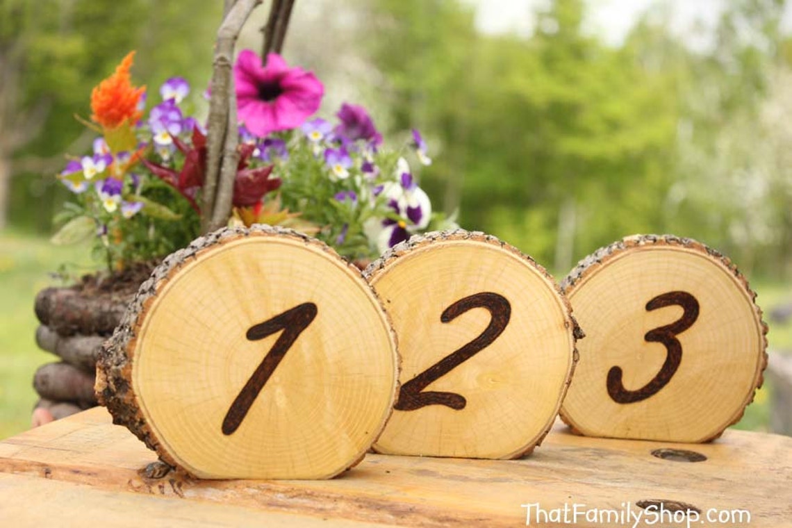 Rustic Wedding Burned Log Table Numbers Number Wood - Etsy Canada