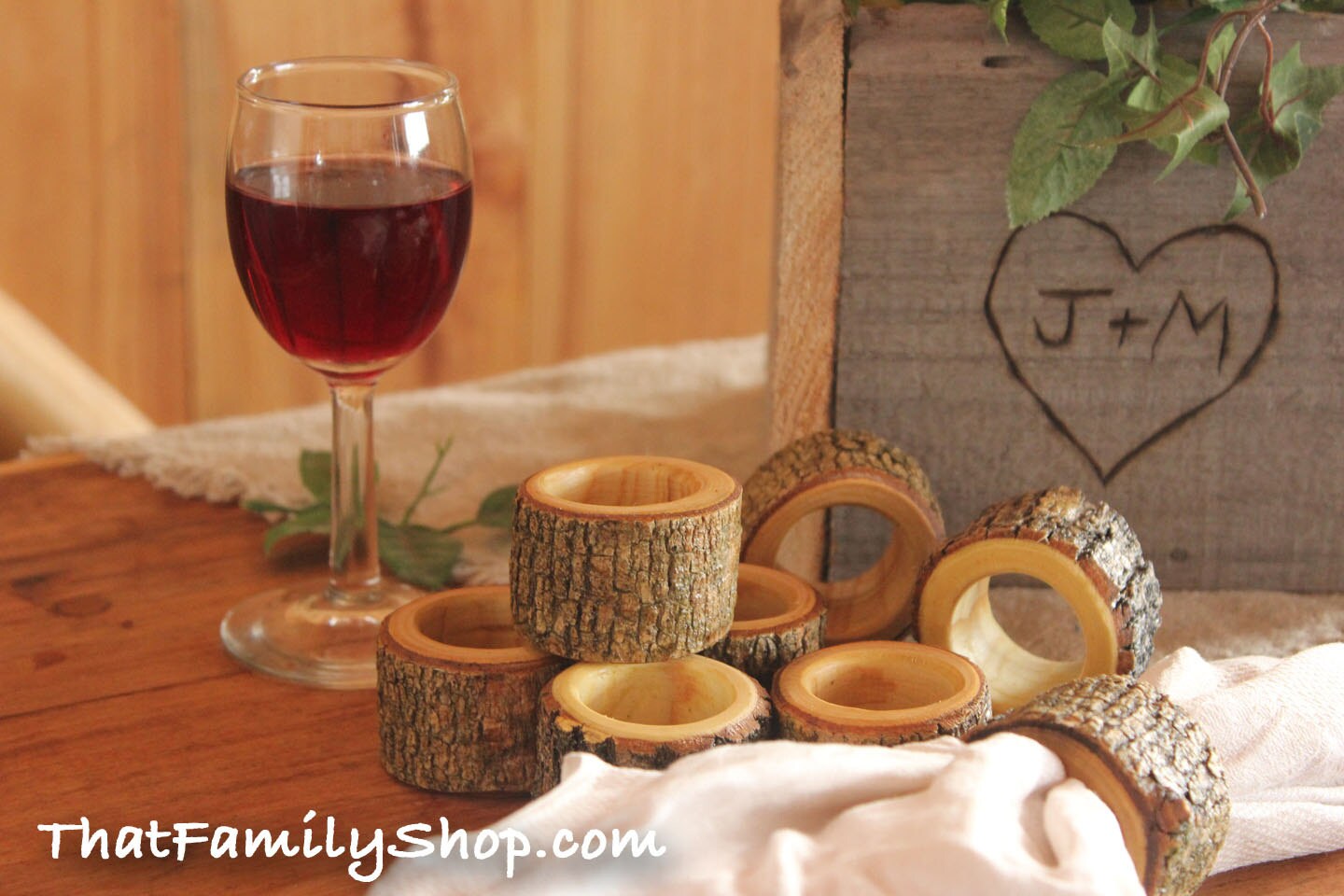 Real Log Napkin Rings (8 Pcs) Holders Wedding Decor Home Kitchen Party ...