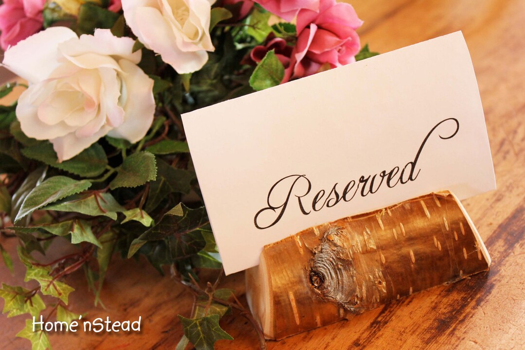Rustic Wedding Card Stand Reserved Table Numbers Place Setting Business ...
