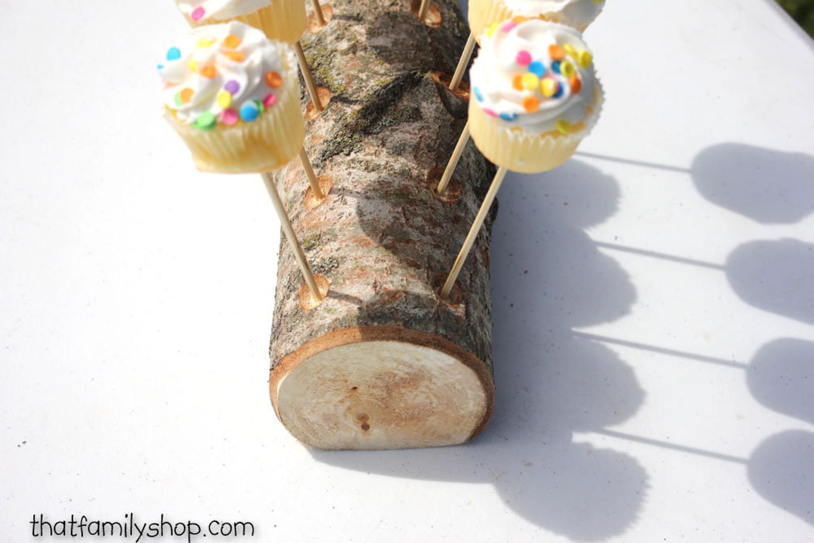 18 Cake Pop Holder Log, Rustic Party Cake Stand Display, Party Decor ...
