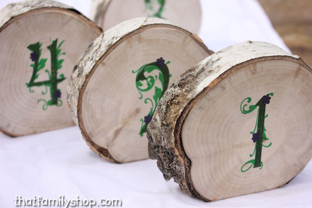 Rustic Wedding Log Slice Table Numbers, Rustic Style Decor for Party ...