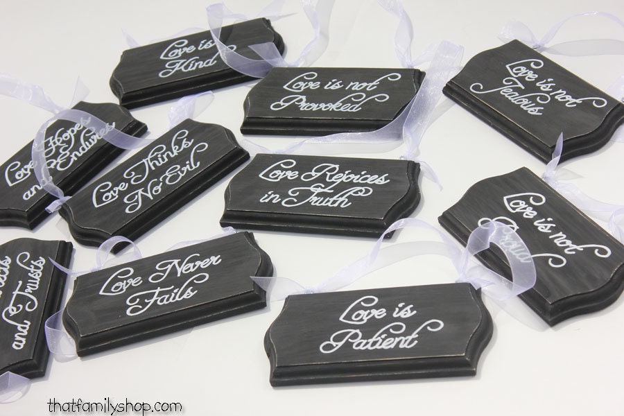 Set of TEN 1.cor.13: Aisle Runner Pew Decorations Wedding | Etsy