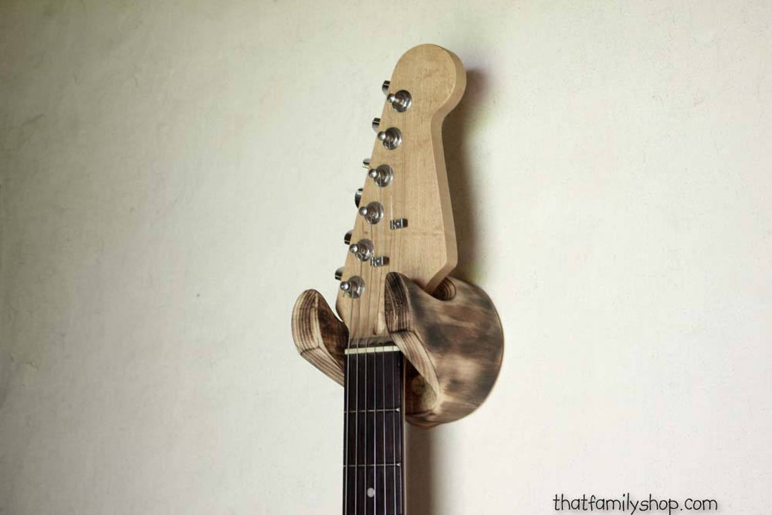 Torched Log Guitar Hanger Rustic Wall Mount Accessory for | Etsy