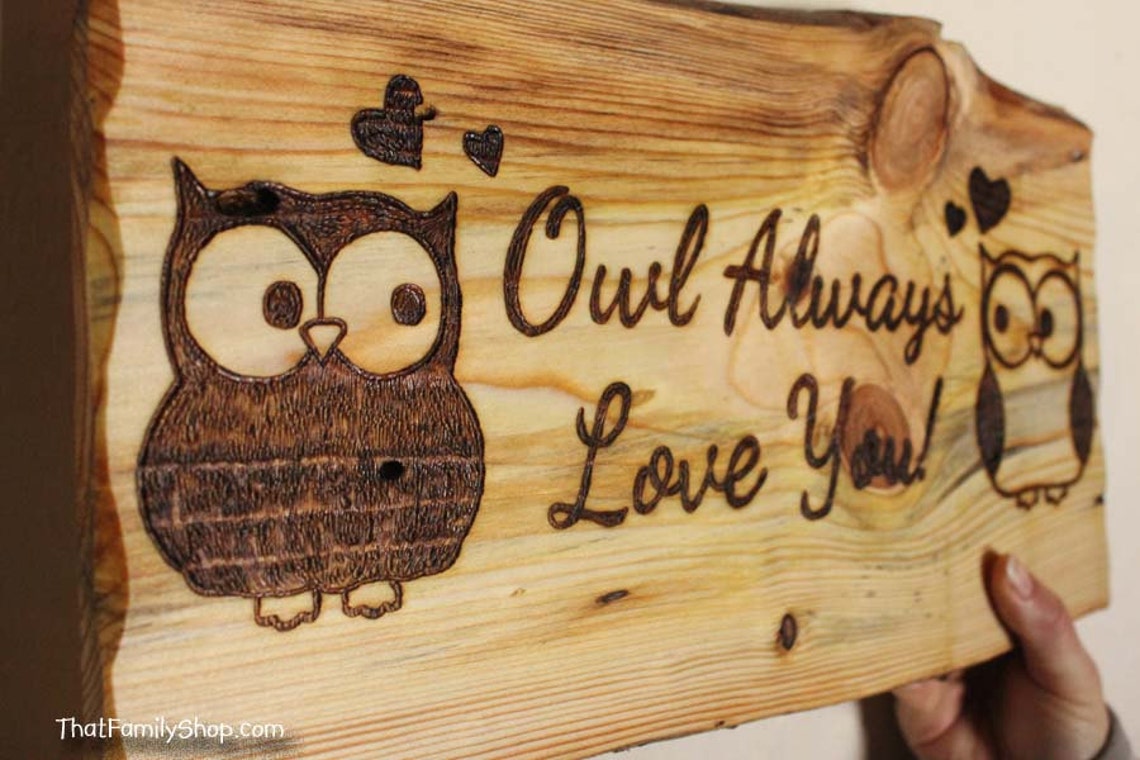 Owl Plaque Cute Rustic Personalized Wall Gift Art Gifts for - Etsy