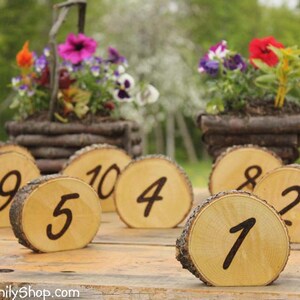 Rustic Wedding Burned Log Table Numbers Number Wood - Etsy