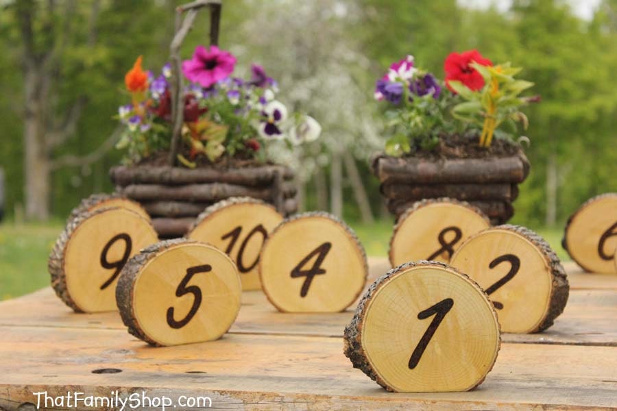Rustic Wedding Burned Log Table Numbers Number Wood - Etsy