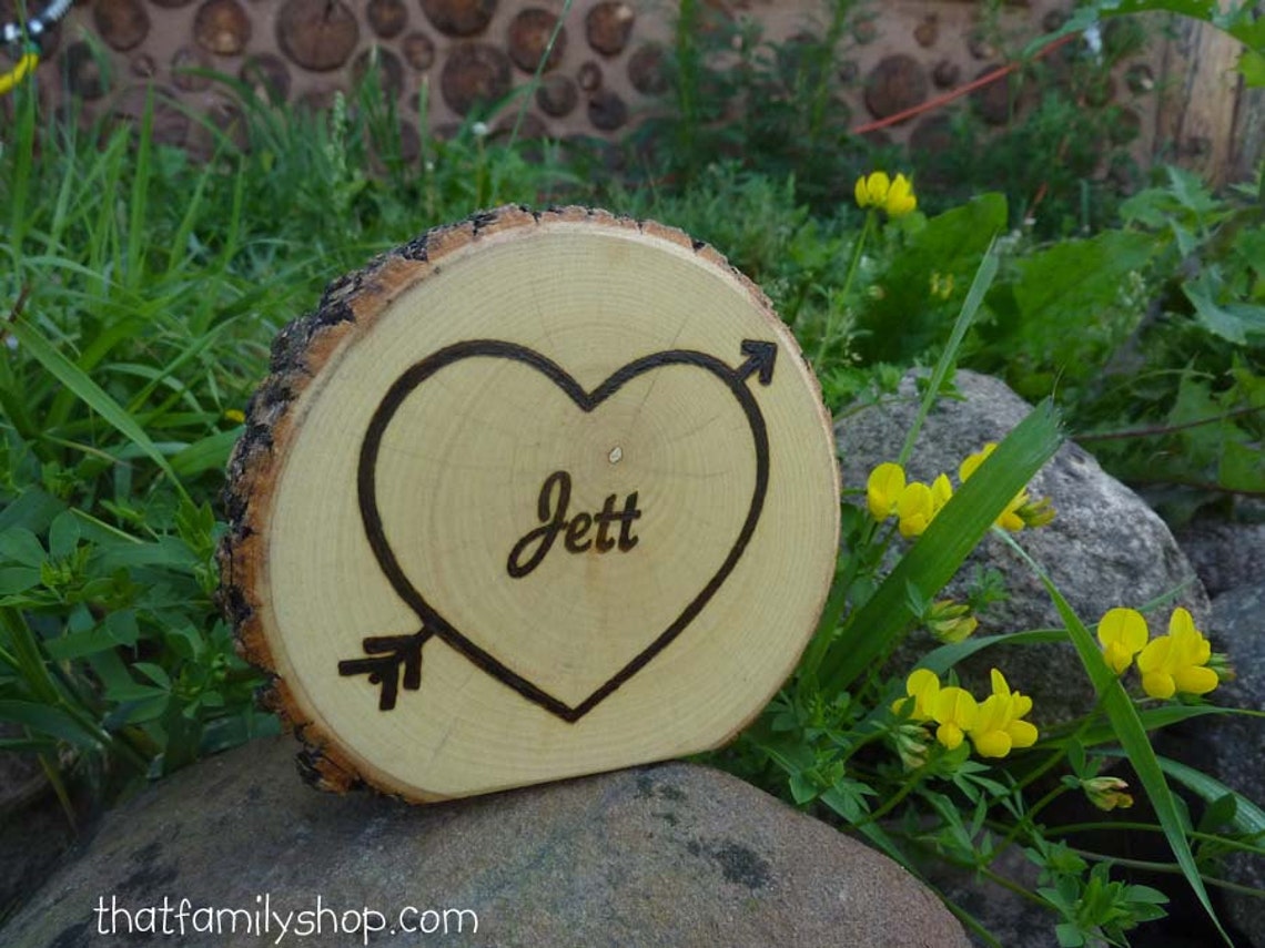 Custom Name on a Log Slice Personalized Birthday Party Table Marker - Etsy