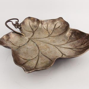 Vintage 1940s Art Nouveau WMF Pewter Silver Leaf Tray Bowl Maple Tree ...