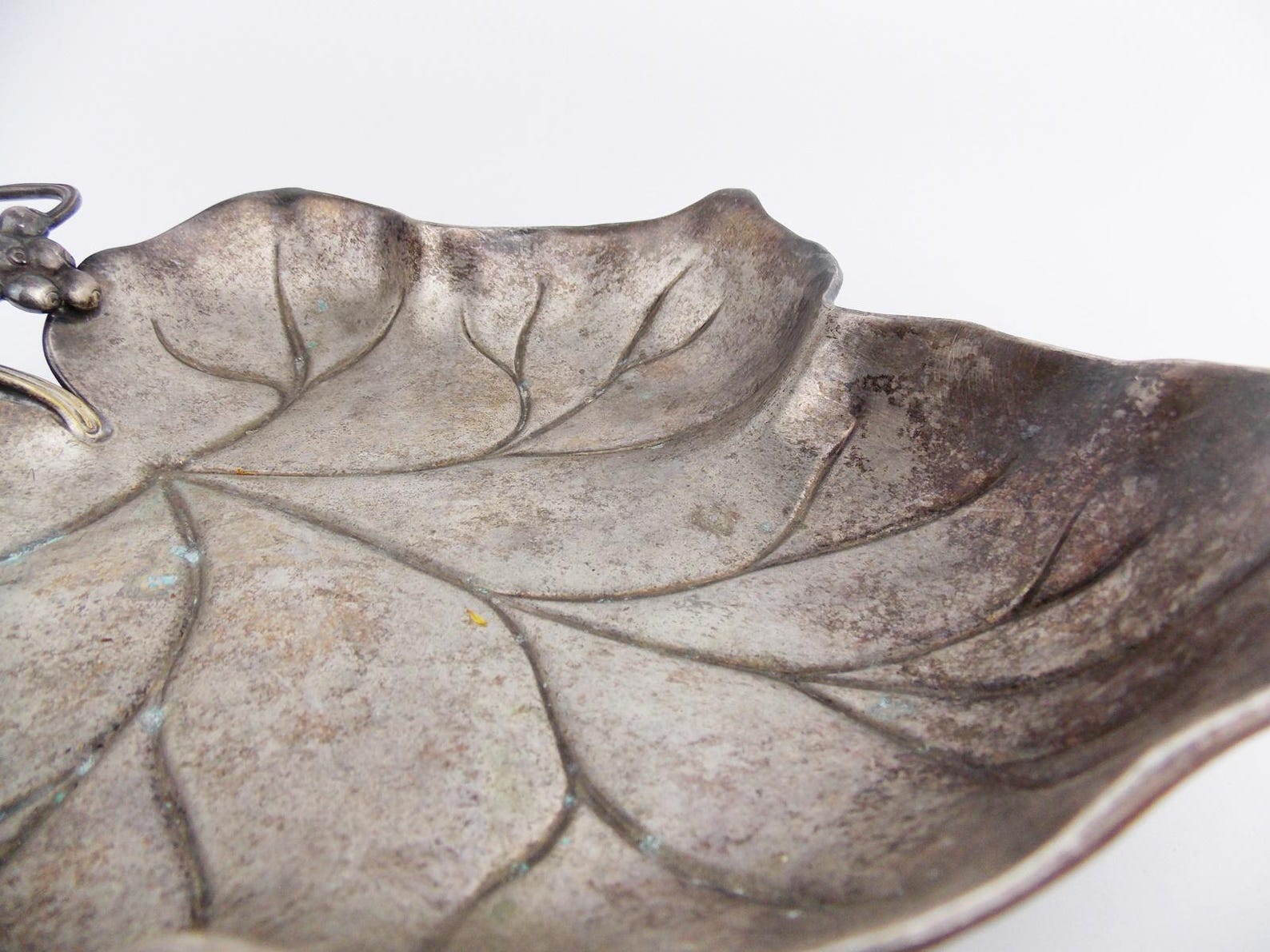 Vintage 1940s Art Nouveau WMF Pewter Silver Leaf Tray Bowl Maple Tree ...