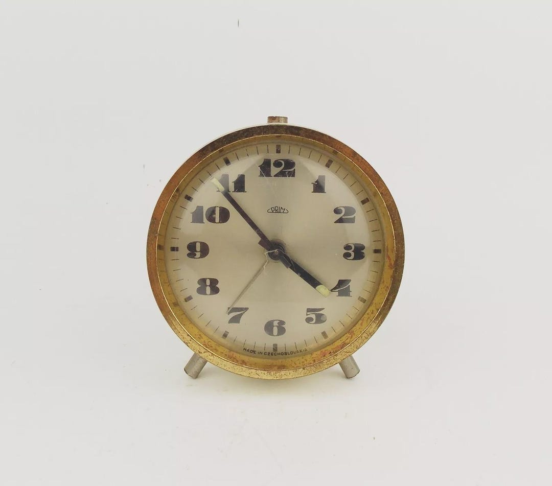 Vintage 1970s Alarm Clock PRIM Czechoslovakia White Table Desk Clock - Etsy