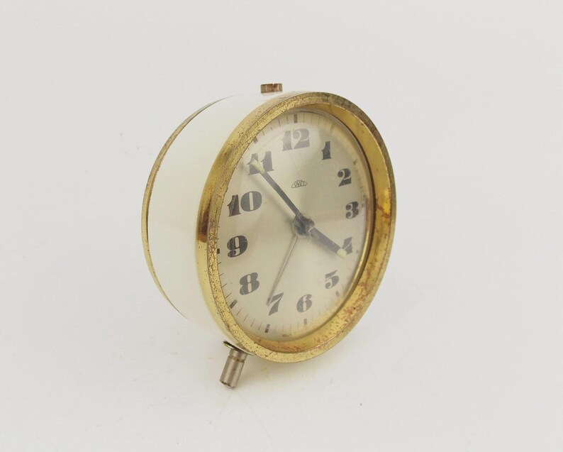 Vintage 1970s Alarm Clock PRIM Czechoslovakia White Table Desk Clock - Etsy