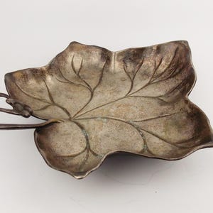 Vintage 1940s Art Nouveau WMF Pewter Silver Leaf Tray Bowl Maple Tree ...
