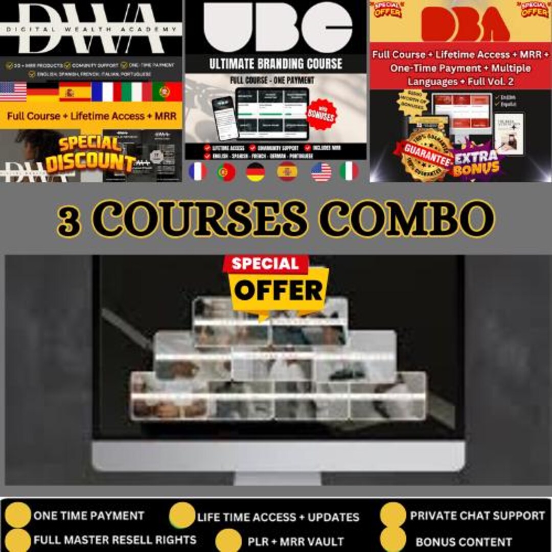 DWA, UBC, DBA. 3 Mrr Course Bundle. Digital Wealth Academy, Ultimate ...