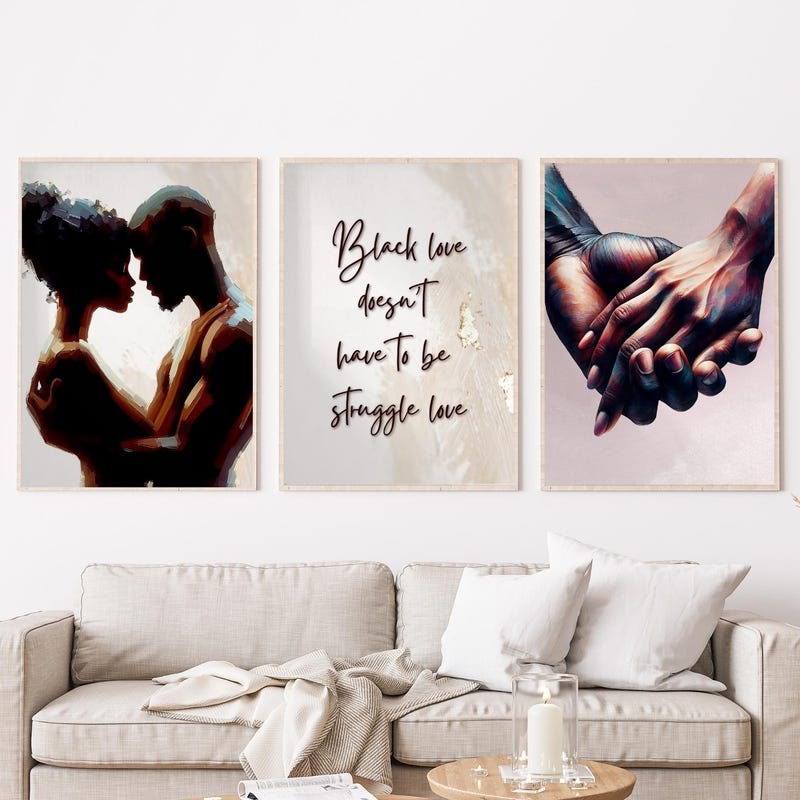 Black Men Art 4 Piece - Etsy