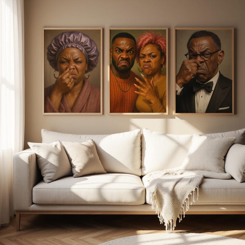 Stank Face Bathroom Collection, Funny Bathroom Wall Art, African ...