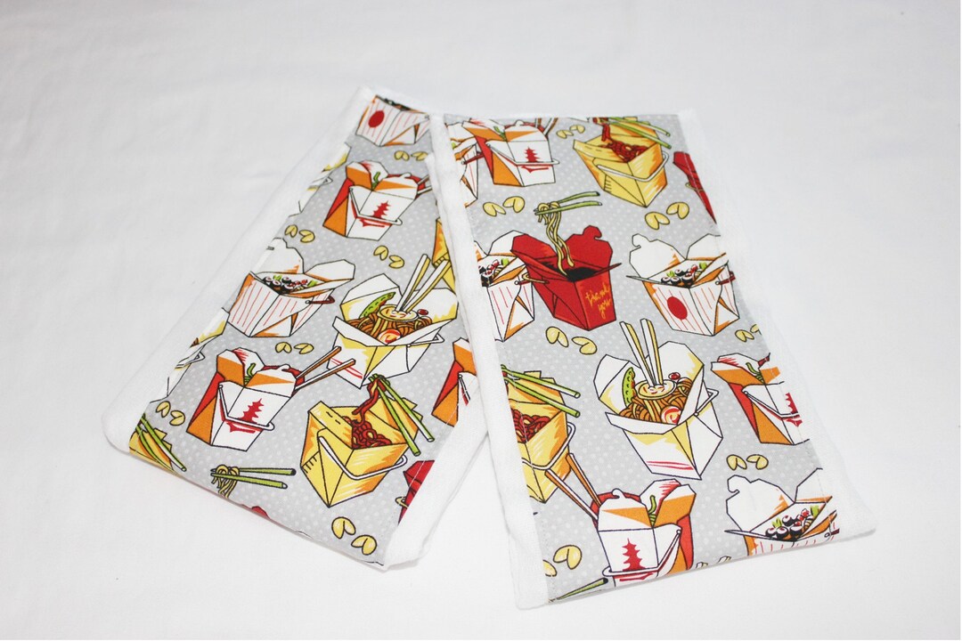 Chinese Food Takeout Boxes Burp Cloths - Set of 2 - Ready to Ship - Etsy