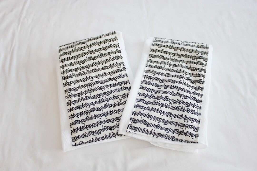 Music Notes Burp Cloths - Set of 2 - Ready to Ship - Etsy
