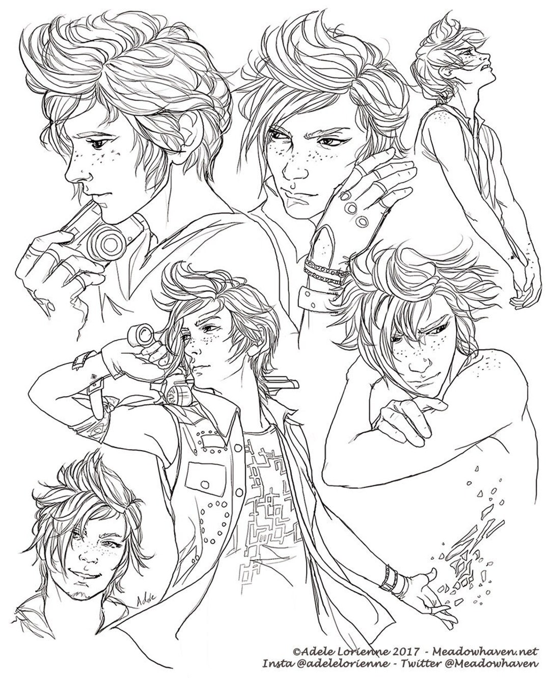 FFXV Prompto Sketchpage Art Print #1 - Etsy