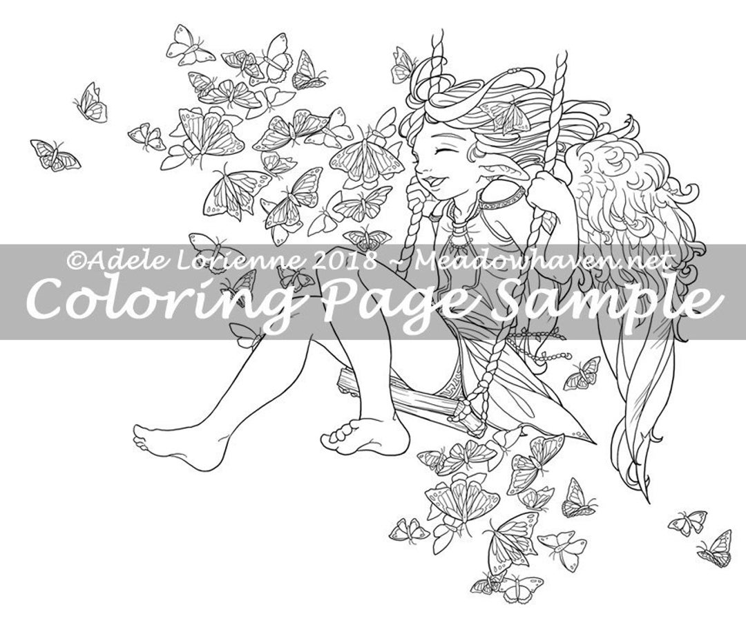A Meadowhaven Fantasy Coloring Page Download: "happy Days" - Etsy