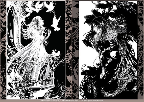 Light and Shadow special Edition Original Fantasy Art Print | Etsy